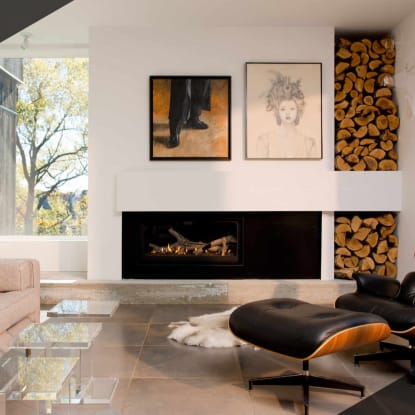 Slocan exterior patio and open doors with Concrete Flooring by Lanefab ...