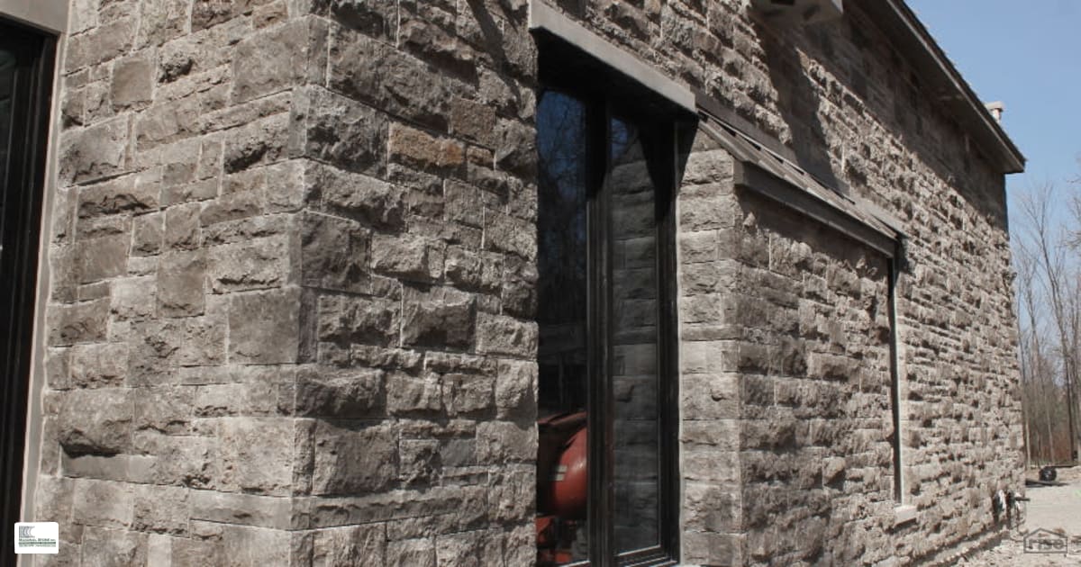Side View of House with Stone Siding with Stone Siding by Masonal Stone Inc