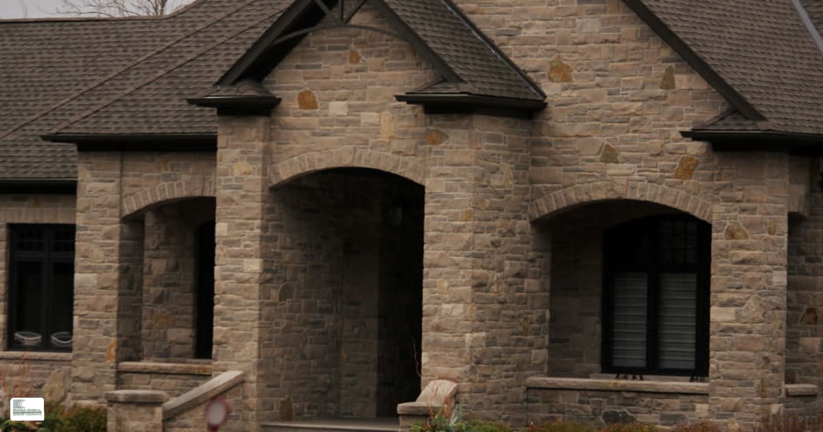 Front of House - Complete in Stone Siding with Stone Siding by Masonal ...