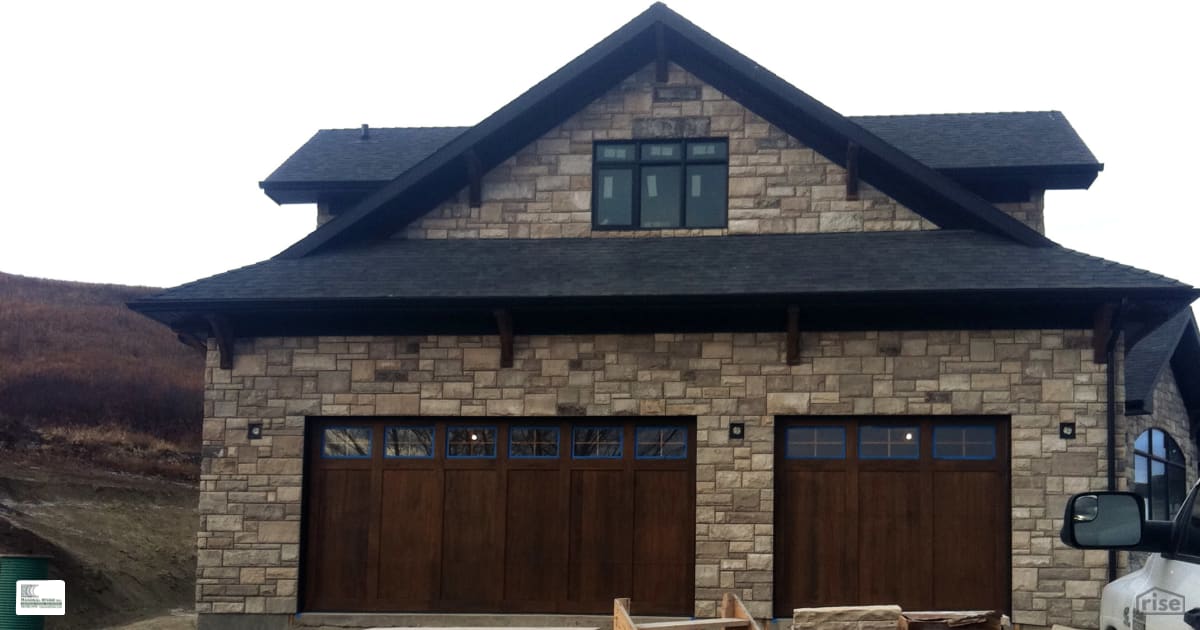 Garage with Stone Siding with Stone Siding by Masonal Stone Inc