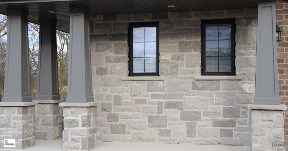 Stone Siding and Pillars with Stone Siding by Masonal Stone Inc