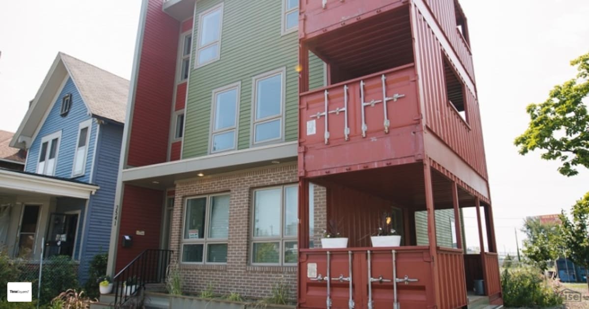 Shipping Container Home With Brick and Composite Siding with Brick ...