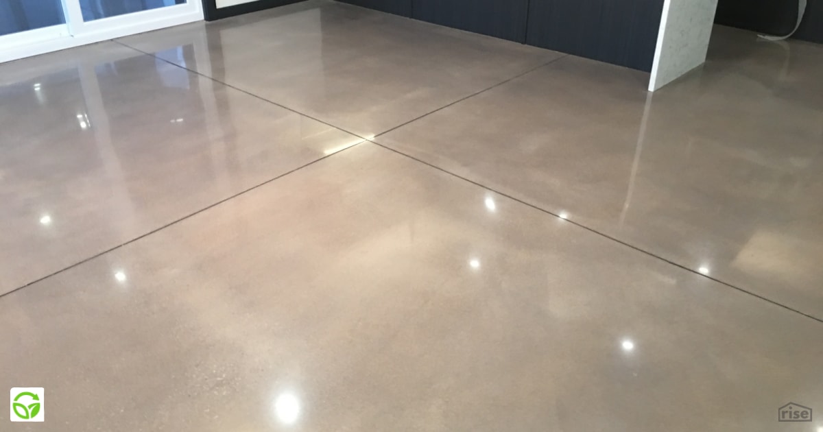 800 grit cream polish with grey dye with Concrete Flooring by DeltaCrete
