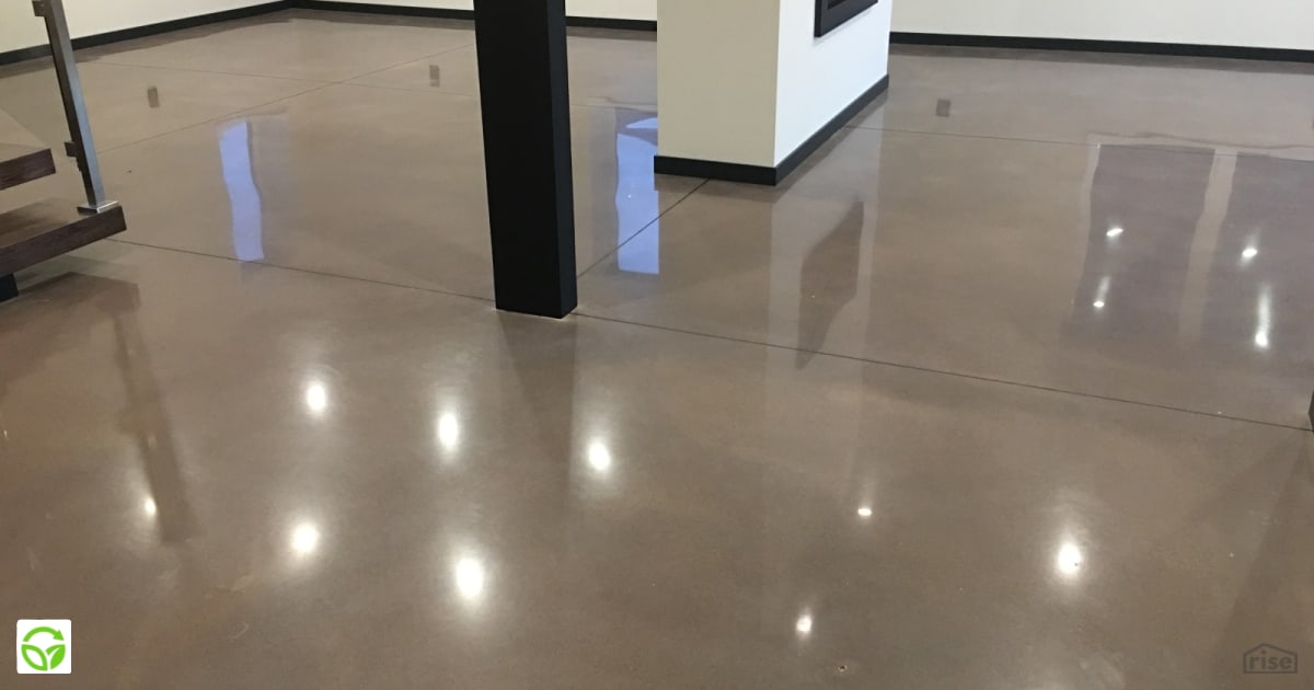 800 grit cream polish with grey dye with Concrete Flooring by DeltaCrete