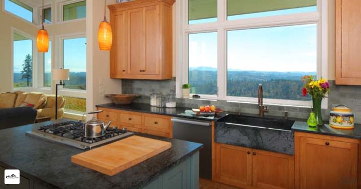 Kitchen with Fixed Window by Winsome Construction