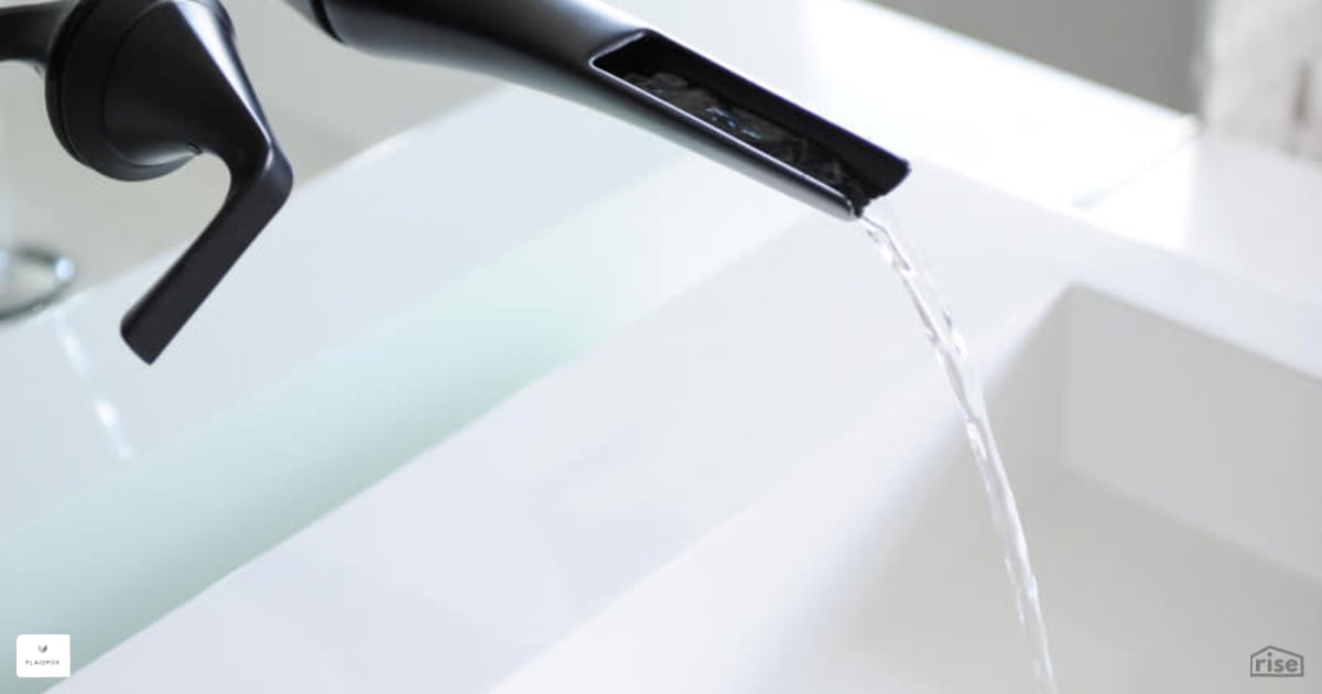 Luxton Square - Sink with Low-Flow Bathroom Faucet by PlaidFox