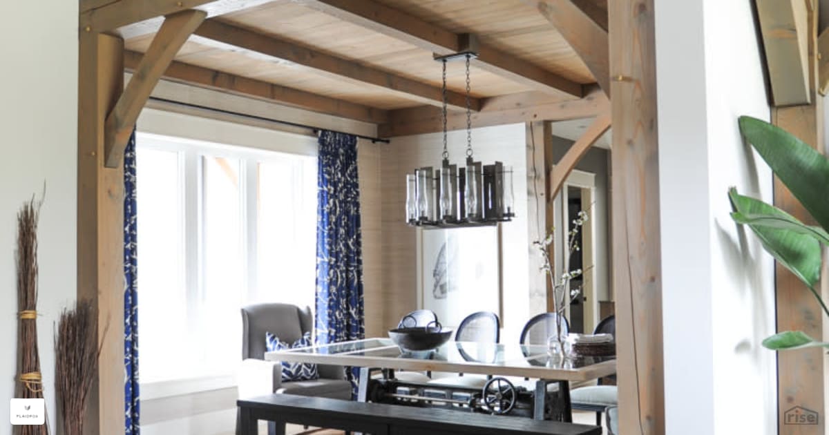 Walnut Grove - Dining Room with Ceiling Light by PlaidFox