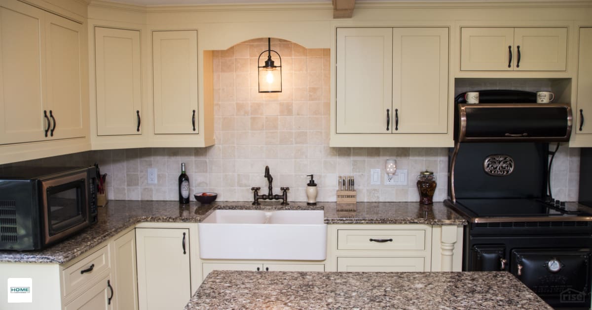 Country Kitchen with Low-Flow Kitchen Faucet by Home Fashions