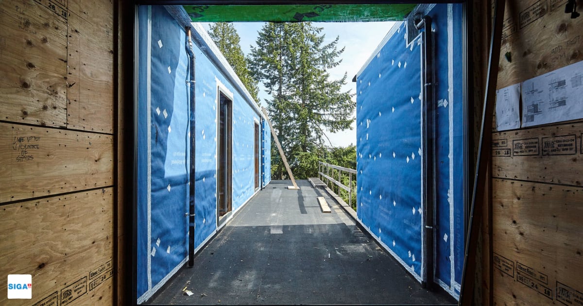 Vapor control layer installation with Exterior Air Sealing Tape by SIGA ...