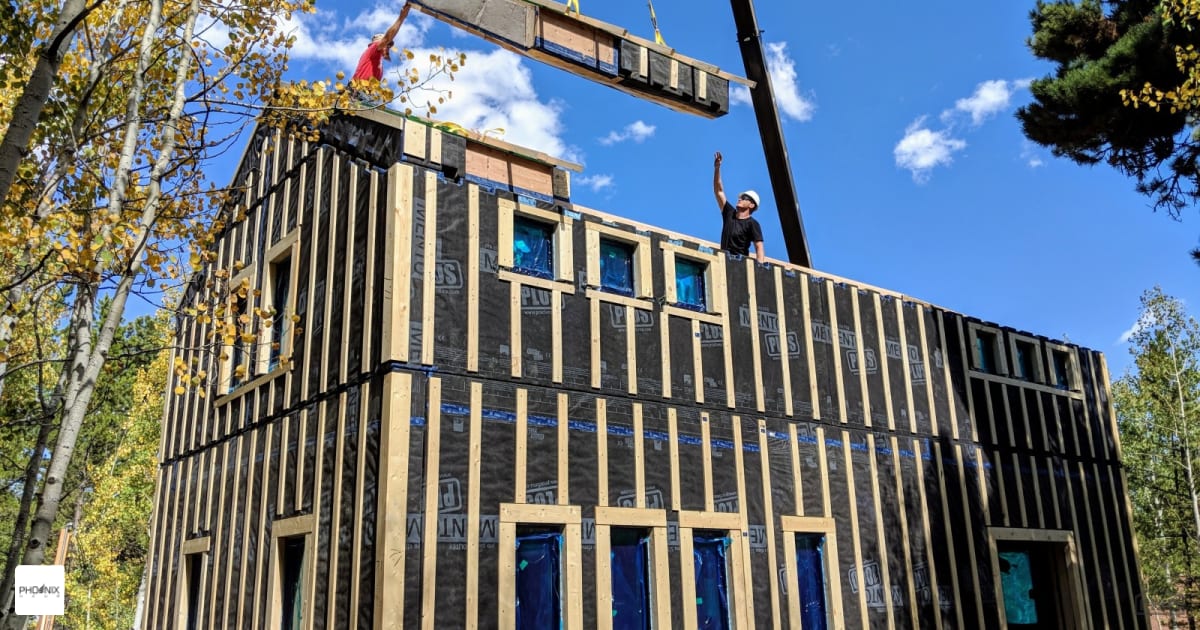 H15 panelized prefab passive house installing roof with Prefabricated ...