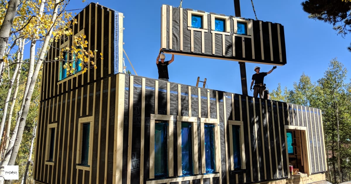 H15 panelized prefab passive house lowering second floor wall with ...