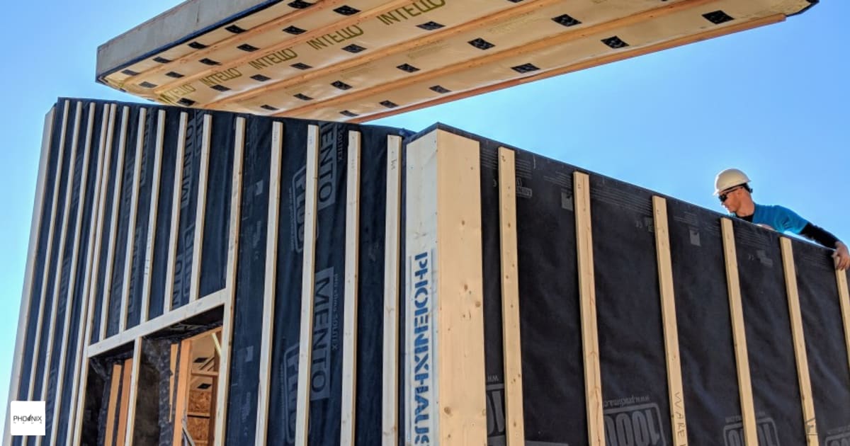 Panelized prefab Passive House exterior install with Prefabricated ...