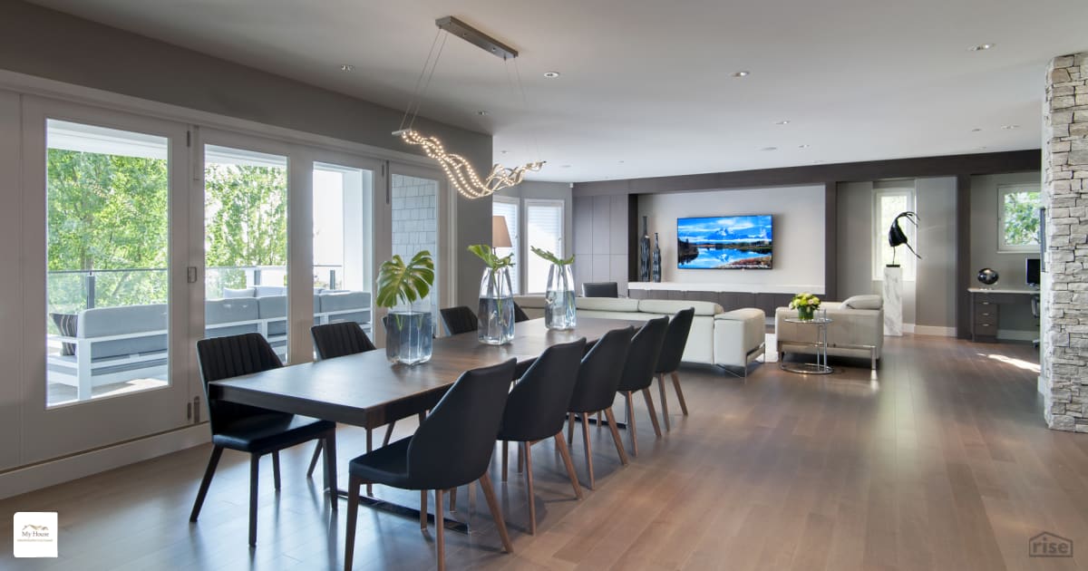 Dining Room with Integrated LED by My House Design/Build Team Ltd.