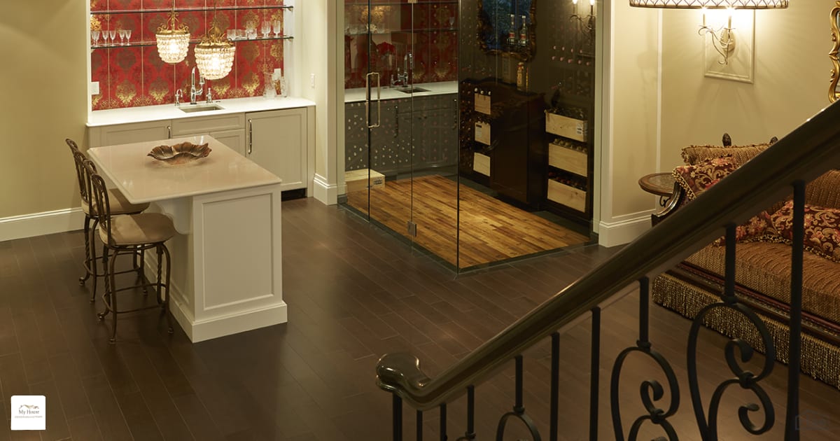 Home Bar with LED Lighting by My House Design/Build Team Ltd.