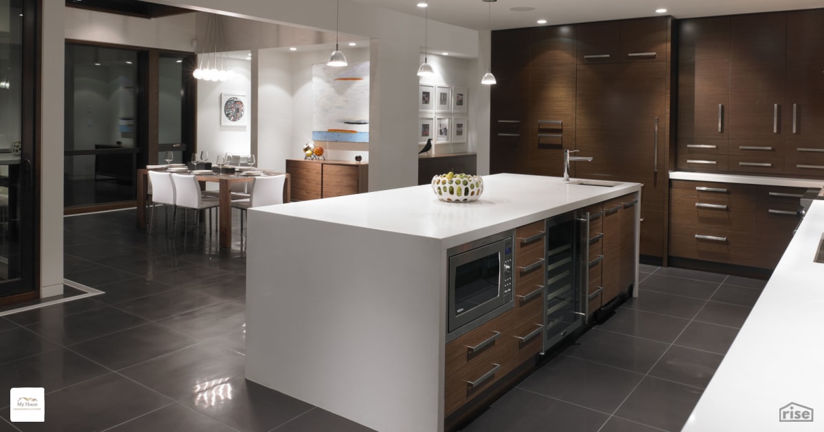 Kitchen with Integrated LED by My House Design/Build Team Ltd.