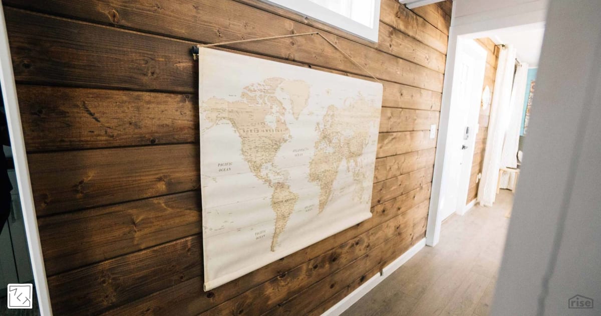 Container Home Wood Shiplap Feature Wall with Laminate Flooring by ...