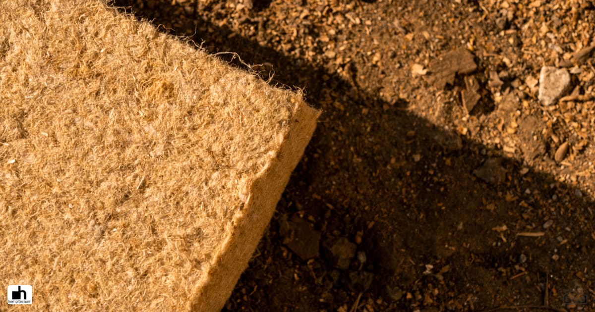 Close-up of HempWool fibers with Hemp Batt Insulation by Hempitecture
