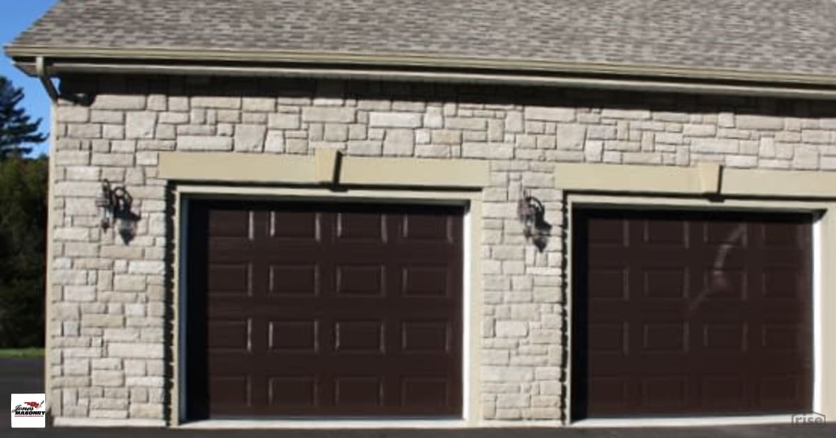 Exterior Stone Siding - Garage with Wall Mounted Outdoor Lighting by ...