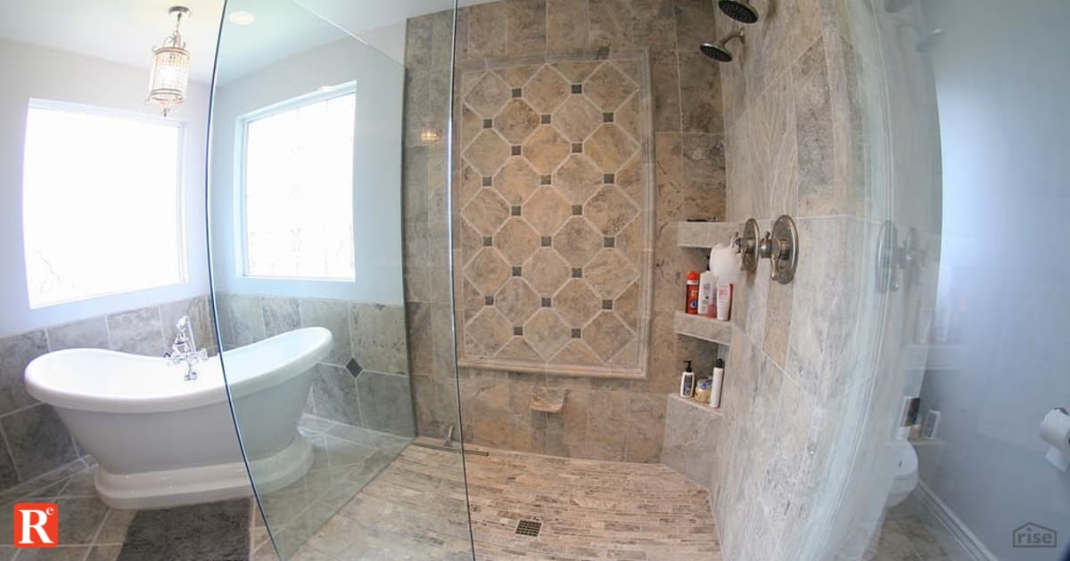 Walk-in dual low-flow showerhead with Integrated LED by Revolve Design ...