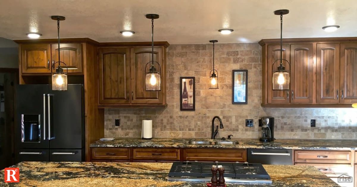 Hardwood cabinet kitchen with gas range in island with Gas Range by ...