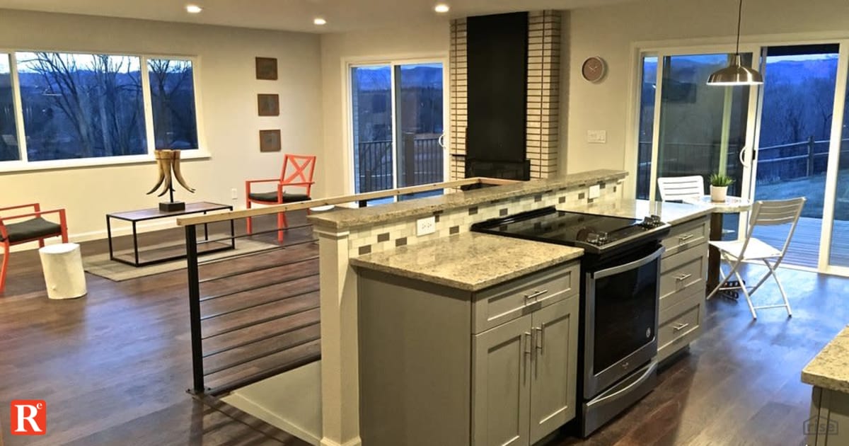 Open concept kitchen with double sliding doors with Integrated LED by ...