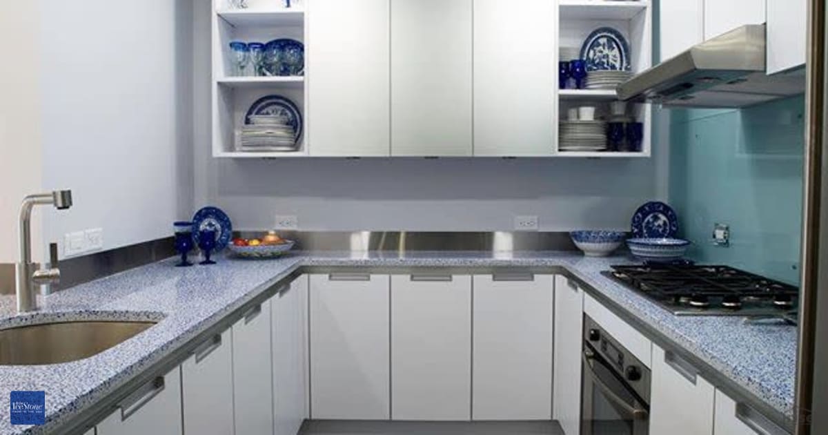 Residential Kitchen - Cobalt Ice with Recycled Glass Countertop by IceStone