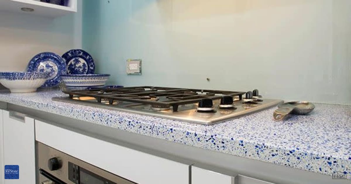 Residential Kitchen - Cobalt Ice with Recycled Glass Countertop by IceStone