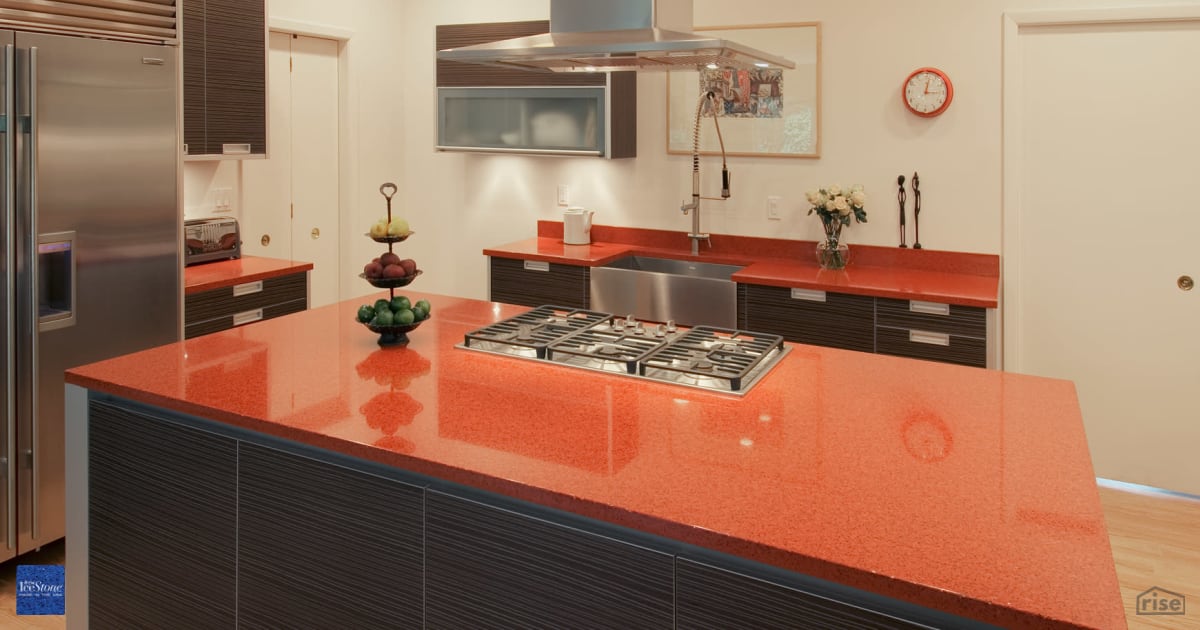 Moroccan Red Countertop with Recycled Glass Countertop by IceStone