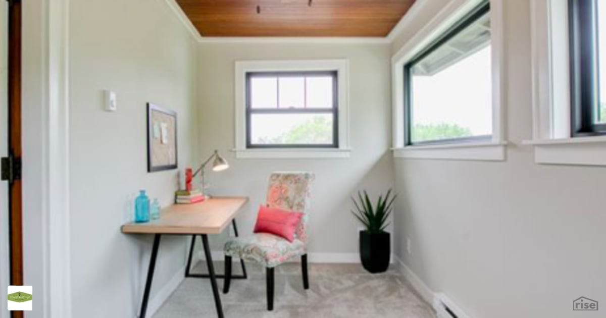 Home Office with Fixed Window by Constructive Builders