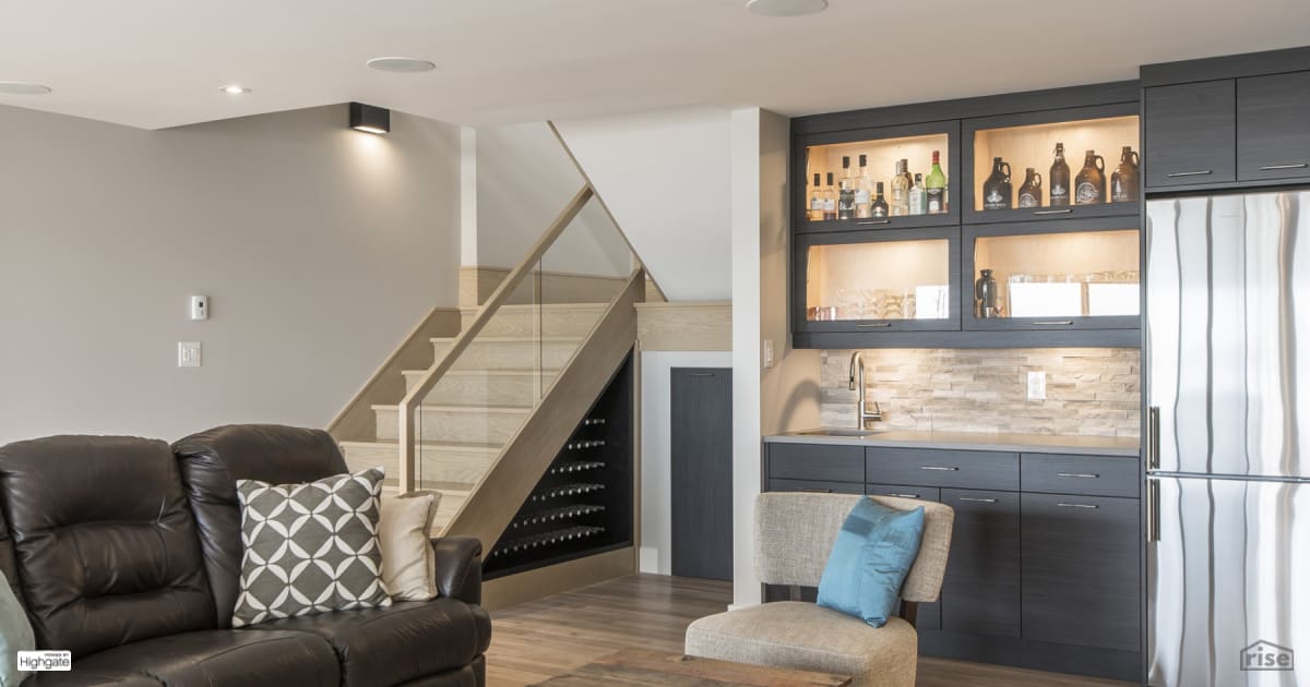 Bridge Over Water - Home Bar with Low-Flow Kitchen Faucet by Homes by ...