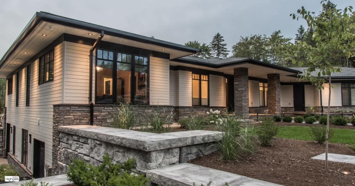 Heddas Way - Home Exterior with Stone Siding by Homes by Highgate