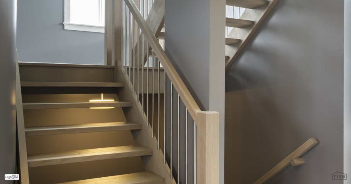 Executive Living - Staircase with Fixed Window by Homes by Highgate
