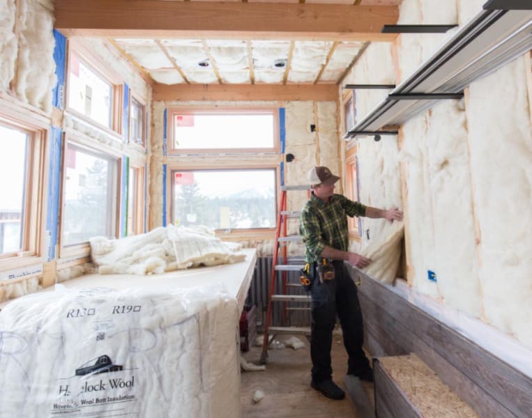 Rise | Installing Sheeps Wool Batt Insulation in a Bedroom with Sheep's ...