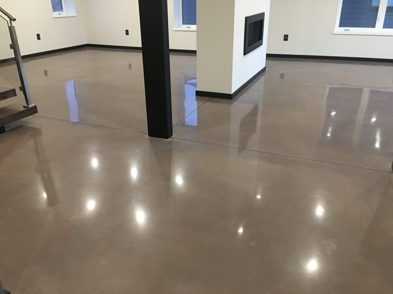 Rise | 800 grit cream polish with grey dye with Concrete Flooring by ...