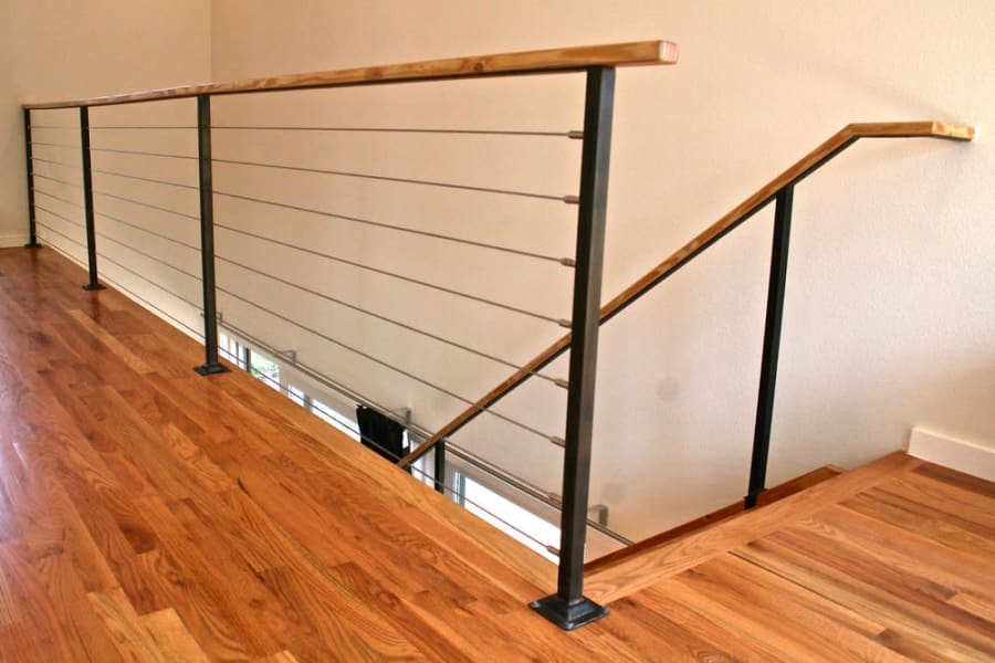 Rise | Open wire staircase with Engineered Hardwood by Revolve Design Build