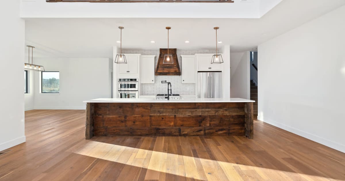 Rise | Open concept kitchen with reclaimed wood with Integrated LED by ...