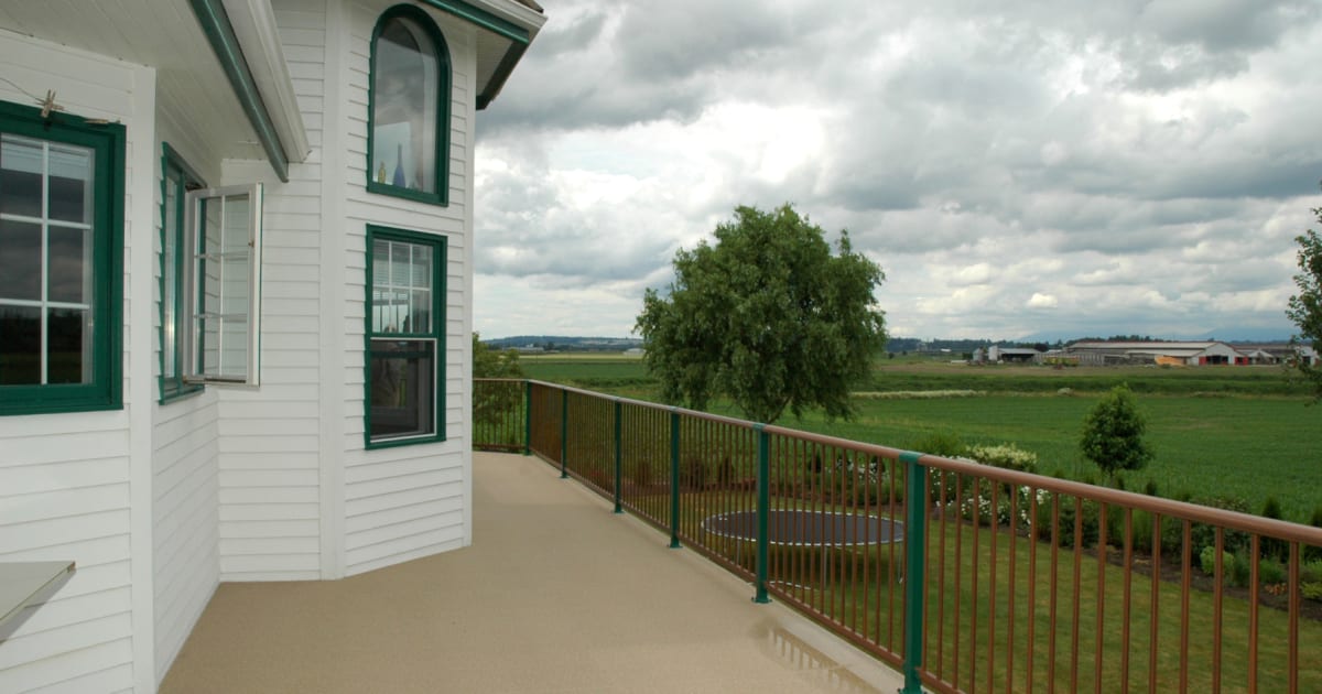 Rise | Vinyl decking membrane on back deck with Vinyl Decking by Global ...