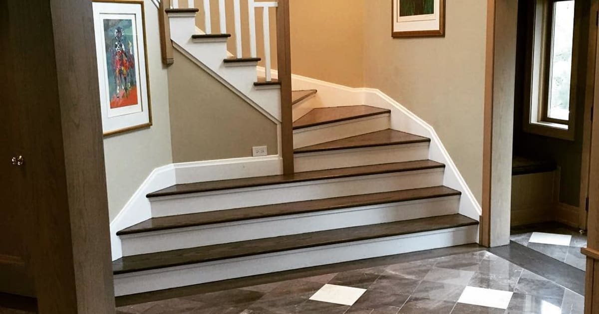 Rise | Two tone staircase finish with white accents with Interior Wood ...