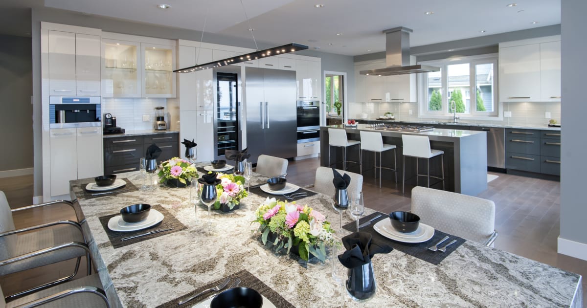 Kitchen with LED Lighting by My House Design/Build Team Ltd.