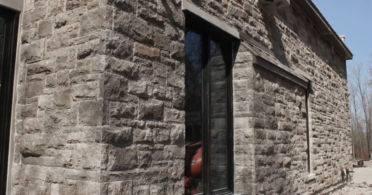 Rise | Side View of House with Stone Siding with Stone Siding by ...