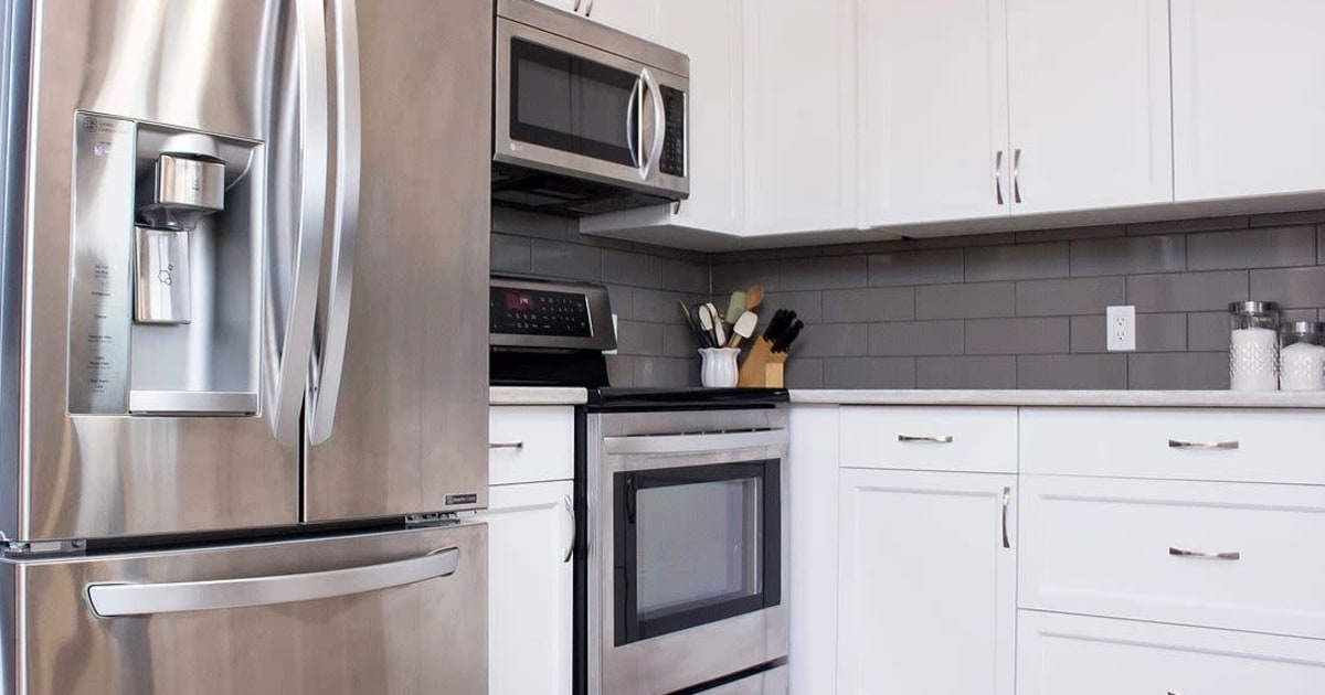 Rise | White Kitchen Renovation with Refrigerator by Home Fashions