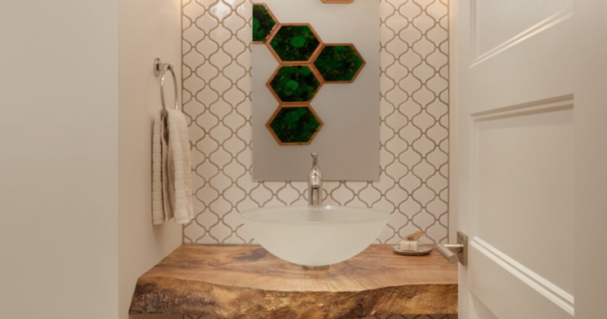 Powder Room with Low-Flow Bathroom Faucet by My House Design/Build Team ...