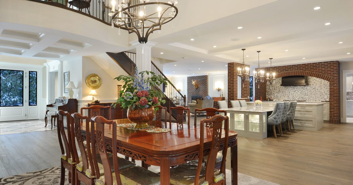 Rise | Dining Room with Integrated LED by My House Design/Build Team Ltd.