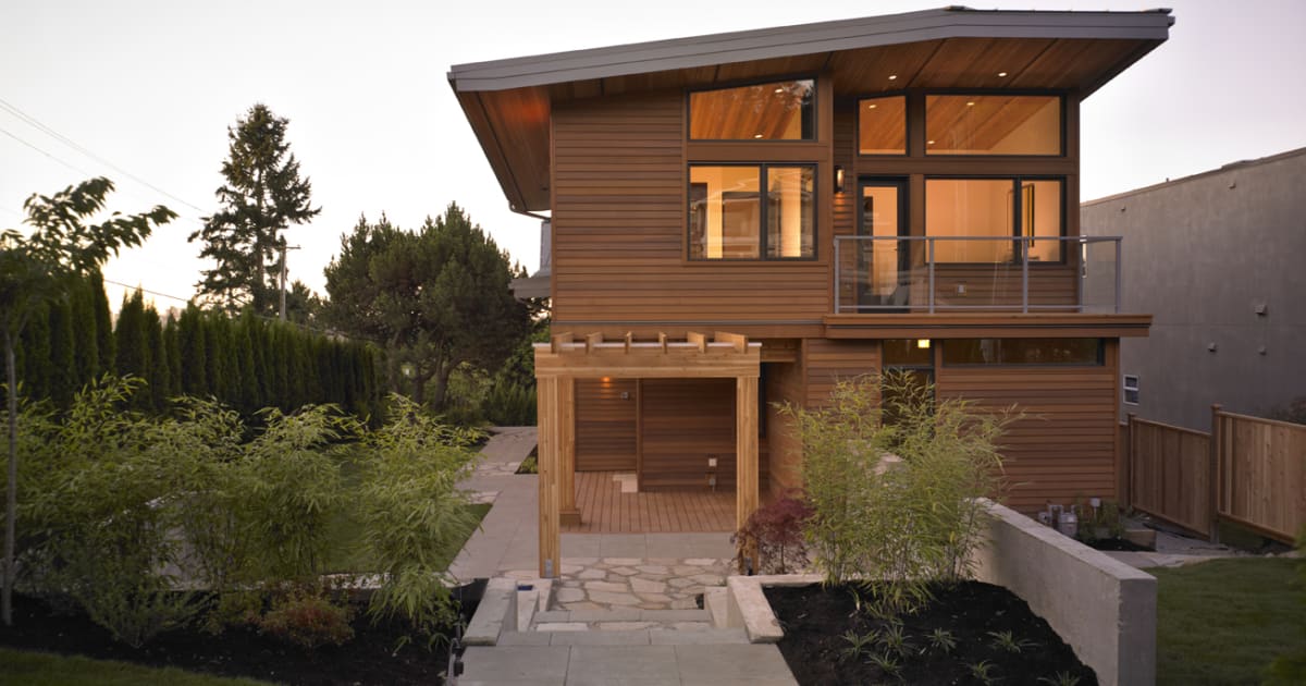 Rise | Exterior with Accent Outdoor Lighting by My House Design/Build ...