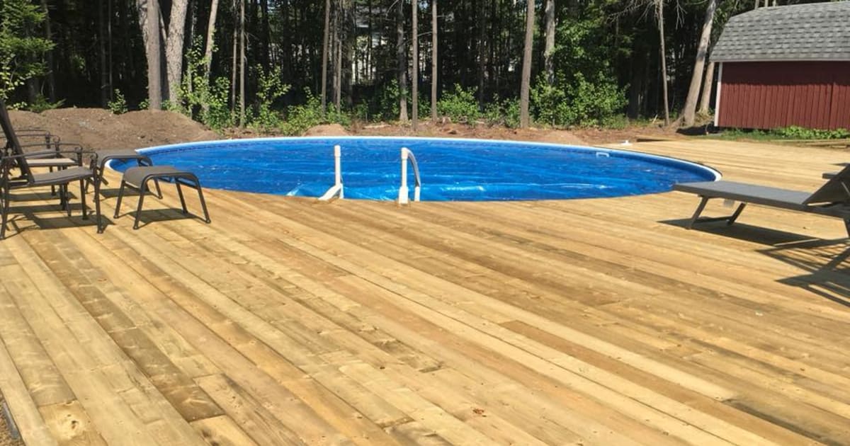 Rise | Outdoor Swimming Pool with Pressure Treated Decking by PoolBoy Inc