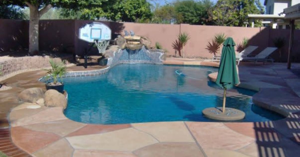 Rise | SoyCrete concrete stain around pool with Concrete Stain by Eco ...