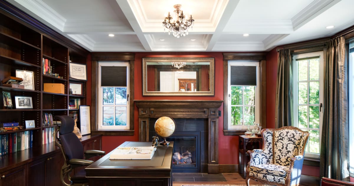 Rise | Traditional Study With Designer Ceiling with Integrated LED by ...