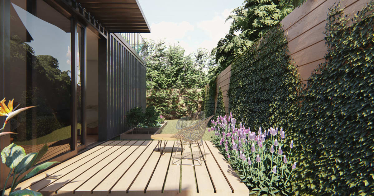 Rise | ADU - Patio with Outdoor Gardens by RAD LAB